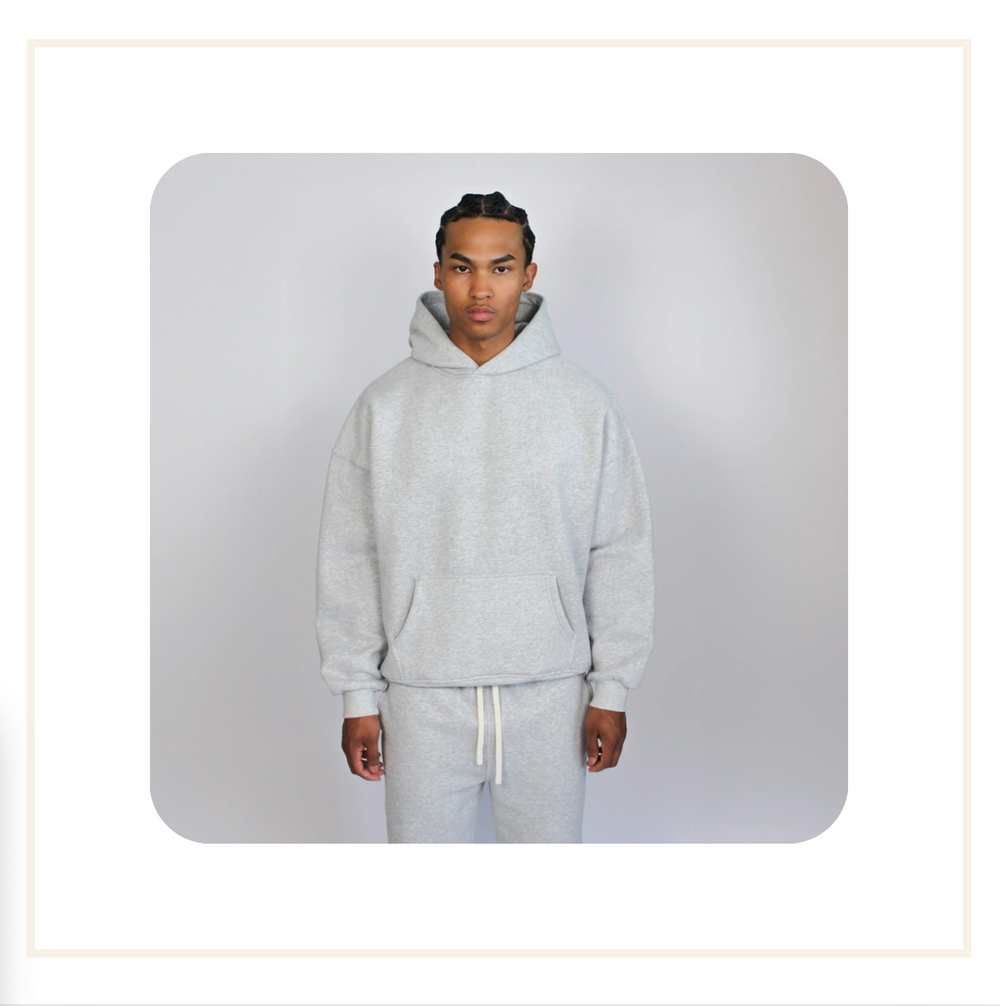 Galore 360 GSM Flower Grey Hoodie